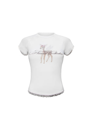 FAWN DEER BABY TEE WHITE